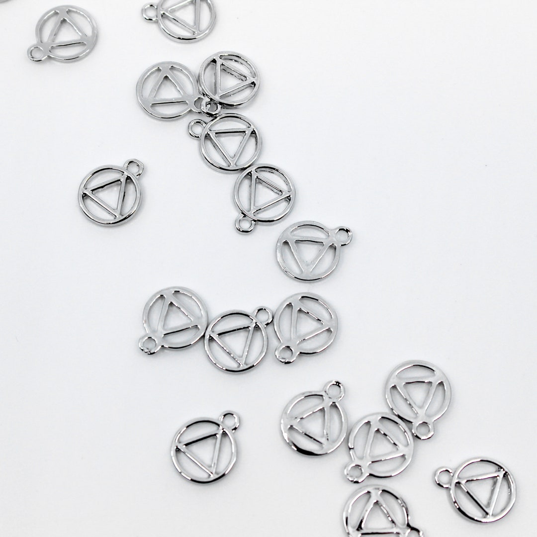 Silver Recovery Charm, Geometric Symbol Charm, Spiritual, Sobriety ...