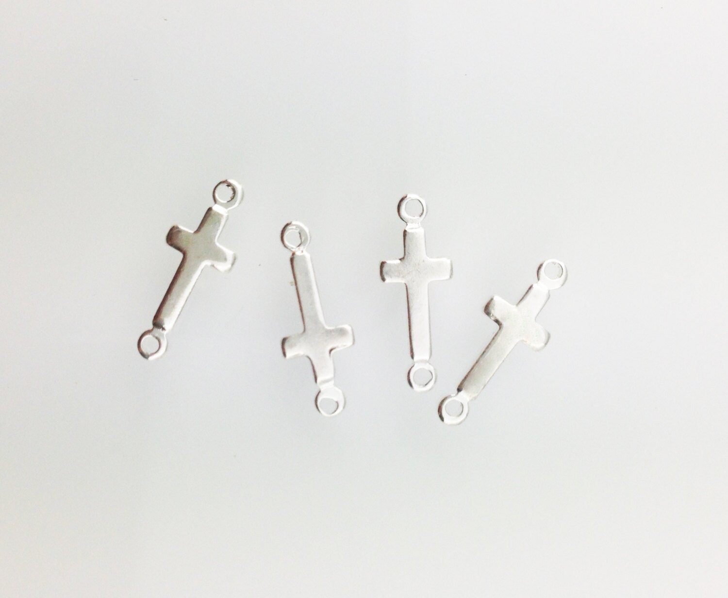 Tiny Silver Plated Cross Connector Charm Small Cross | Etsy