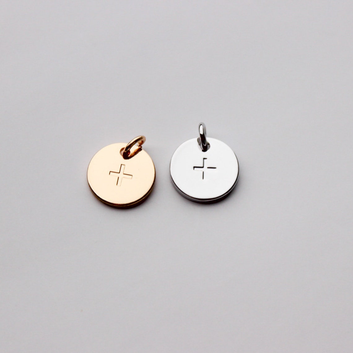 Round Initial Couples Connecting Symbols Charms, Ampersand Engraved ...