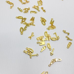 Set of 26 Gold Initial Alphabet Letter Charms, Letter Set, Letter Charm ...