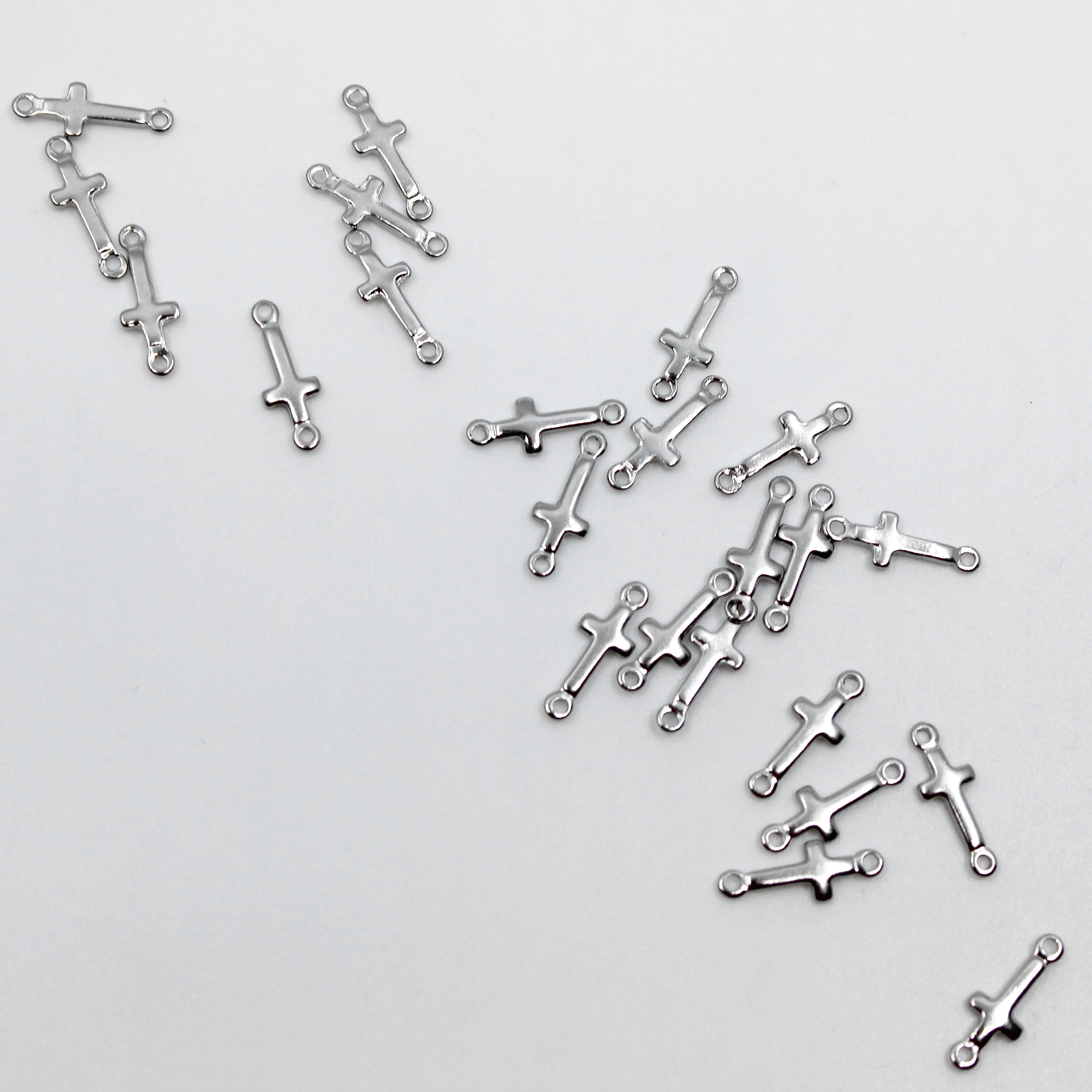 Tiny Silver Plated Cross Connector Charm Small Cross - Etsy