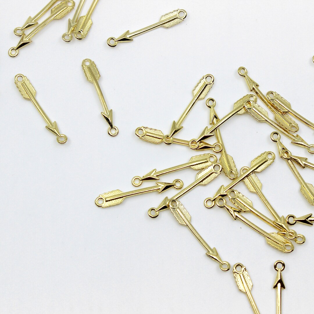 Gold Plated Small Arrow Connector Charm, Arrow Connector, Arrow Charm ...