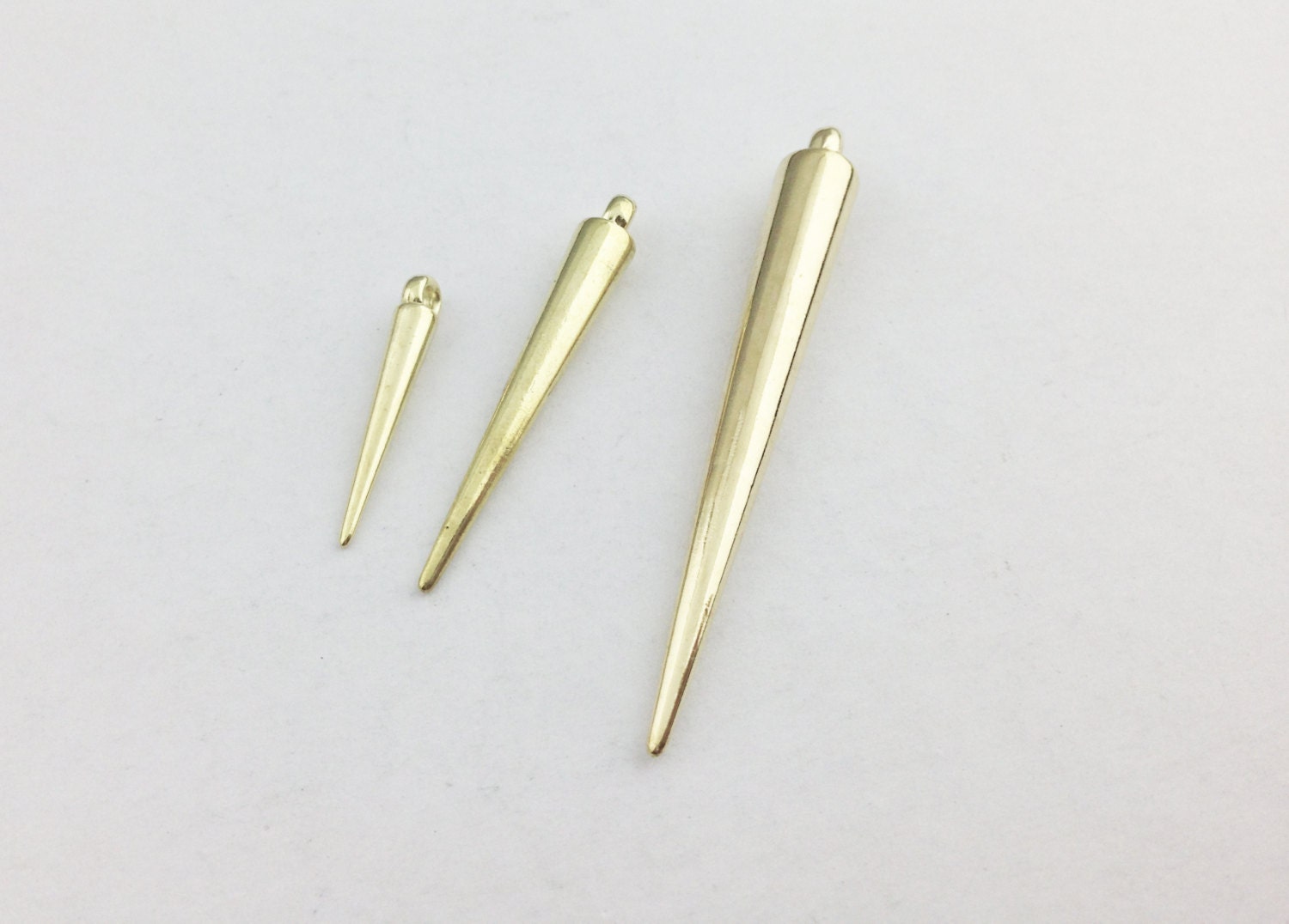 Small Gold Spike Charm, Stick Spike Pendant, Jewelry Charms and ...