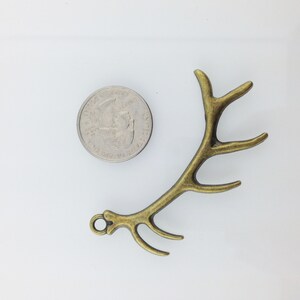Long Deer Antler Charm, Bronze Charm, Bronze Antler Charm, Hunting ...