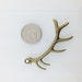 Long Deer Antler Charm, Bronze Charm, Bronze Antler Charm, Hunting ...