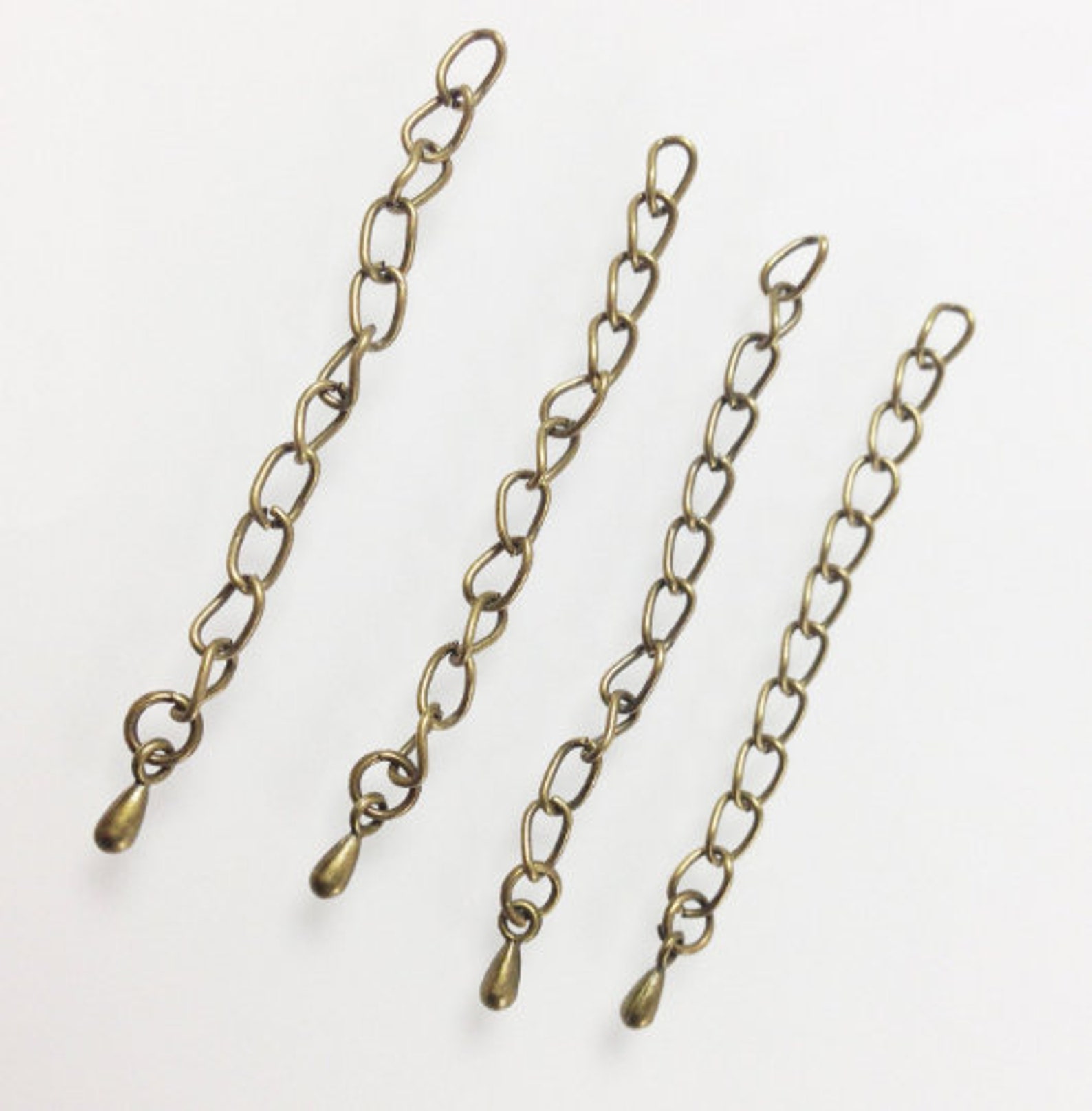 Extender Chain With Drop in Various Finishes, Gold, Silver Findings ...