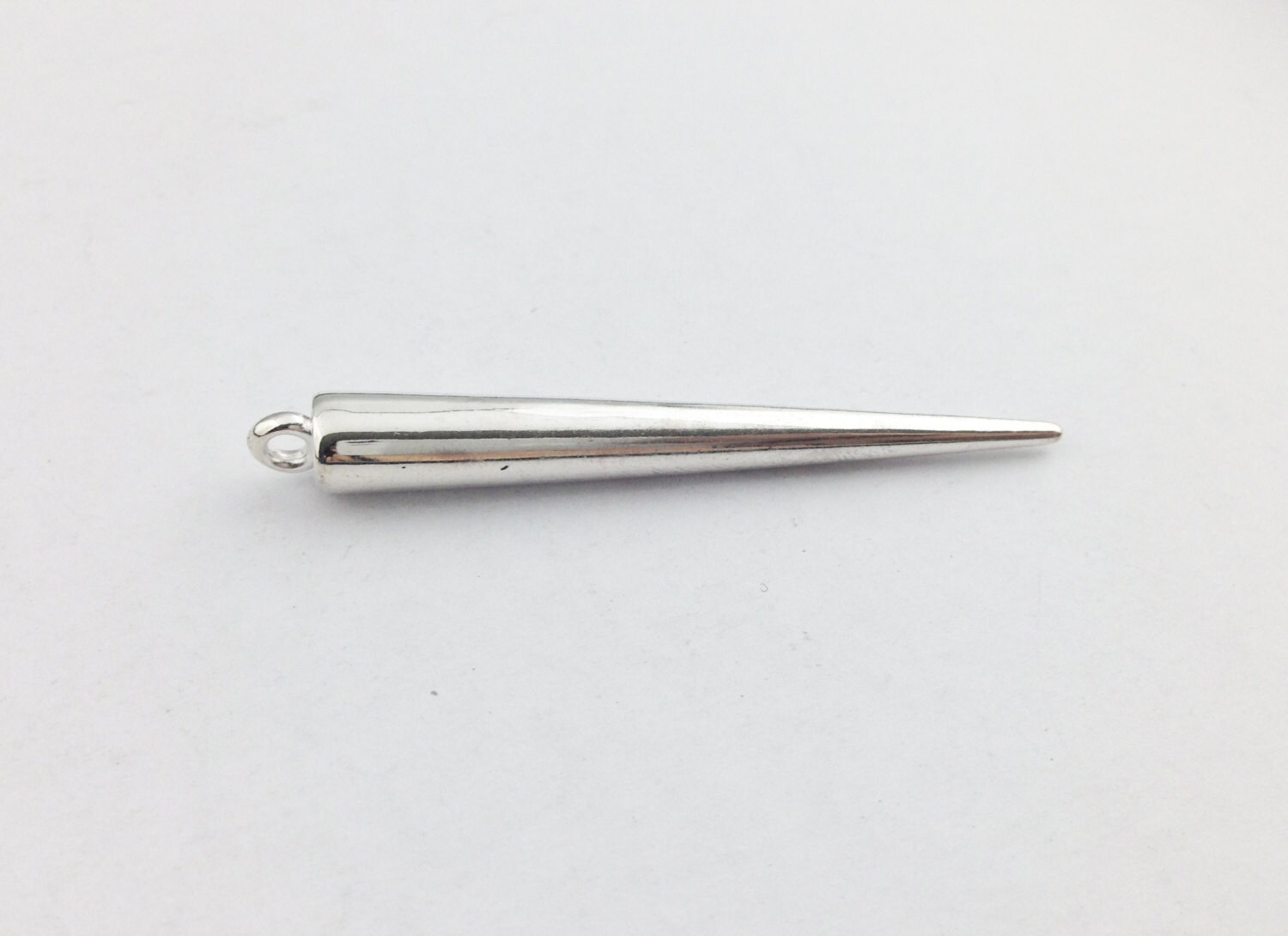 Large Silver Spike Charm // Jewelry Findings Silver Plated - Etsy