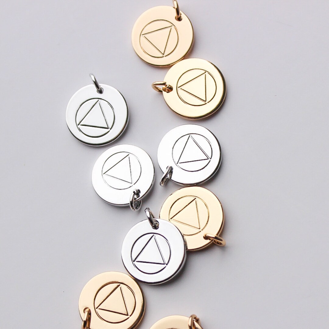 Recovery Symbol Charm, Geometric Symbol, Spiritual, Silver Sobriety ...
