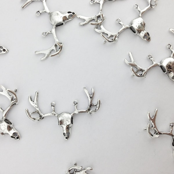 Silver Deer Head - Etsy