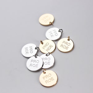 Engraved Pro Roe Charm, Custom Engraved Medallion Necklace Charms ...