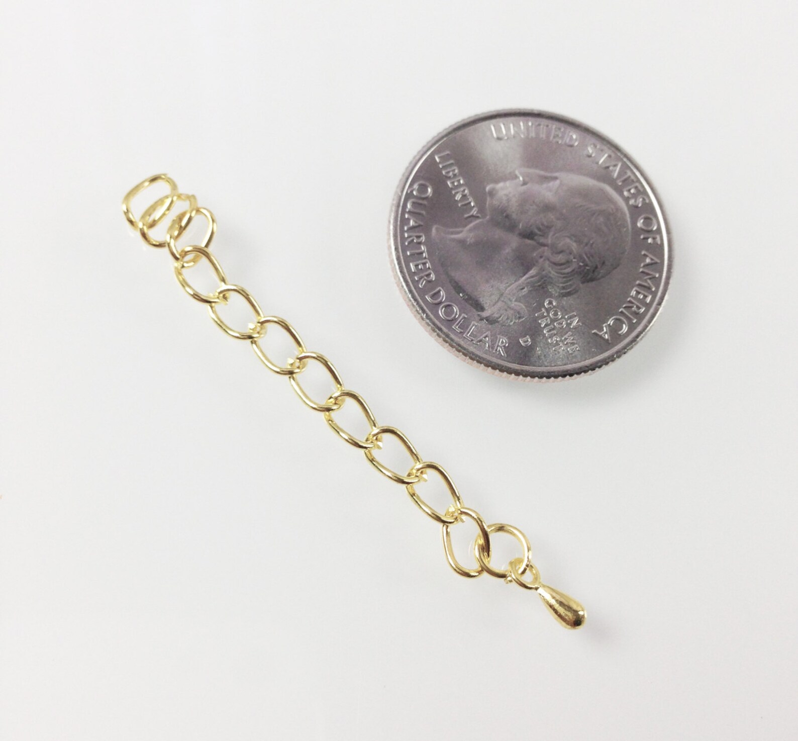 Extender Chain With Drop in Various Finishes, Gold, Silver Findings ...