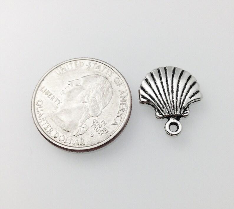 Silver Shell Clam Charm Seashell Charm Ocean Charm Nautical - Etsy