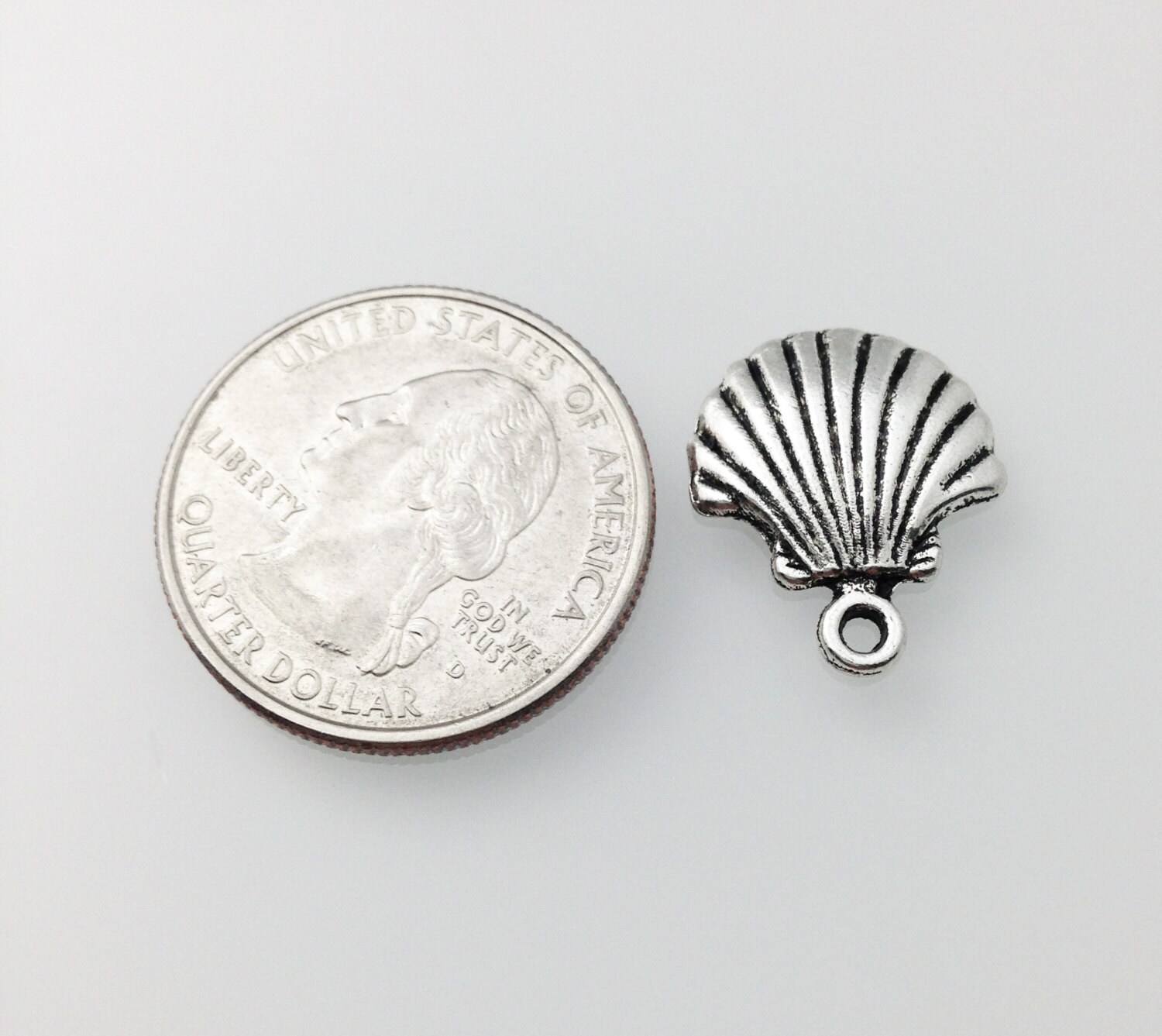 Silver Shell Clam Charm Seashell Charm Ocean Charm Nautical - Etsy