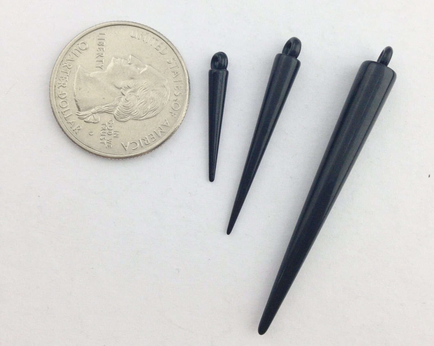 Large Black Spike Charm Light Weight Spike Stick Charm - Etsy