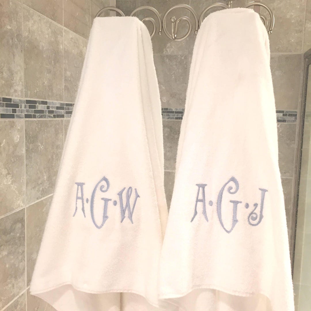 Monogram Towels for Bathroom, Decorative, 100% Cotton Gift Present ...