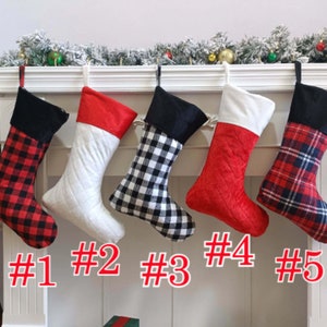 Personalized Embroidered Christmas Stocking Red Black White Monogram ...