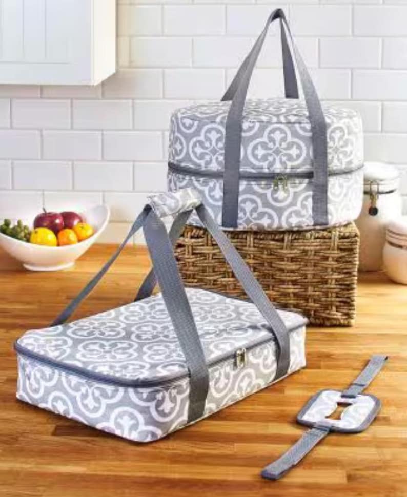 Monogram Insulated Crock Pot Slow Cooker Dutch Oven Casserole Carrier ...