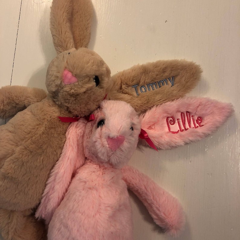 Personalized Easter Plush Lovey Bunny Stuffed Rabbit Long | Etsy