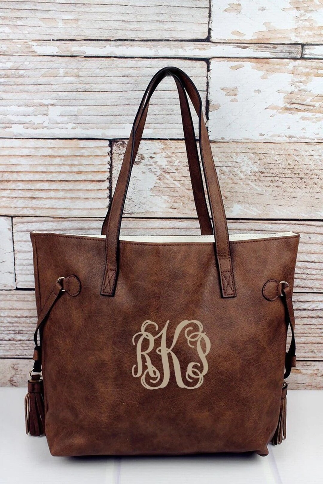 ON SALE!!! Monogram Side Tassel Purse Shoulder Handbag Tote Hand Bag ...