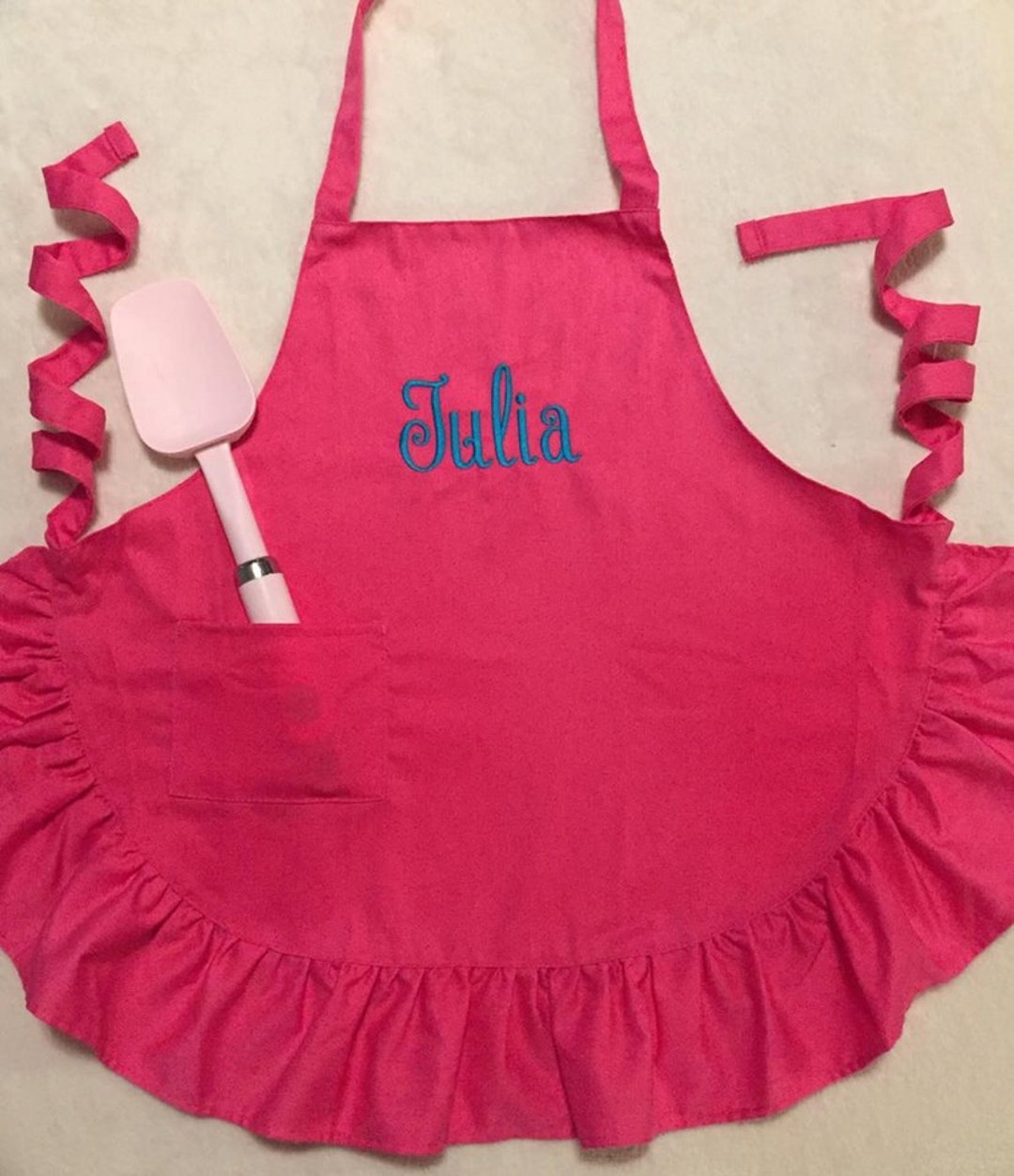 Kids and Adults Monogrammed Cooking Baking Apron Ruffles or Plain for ...