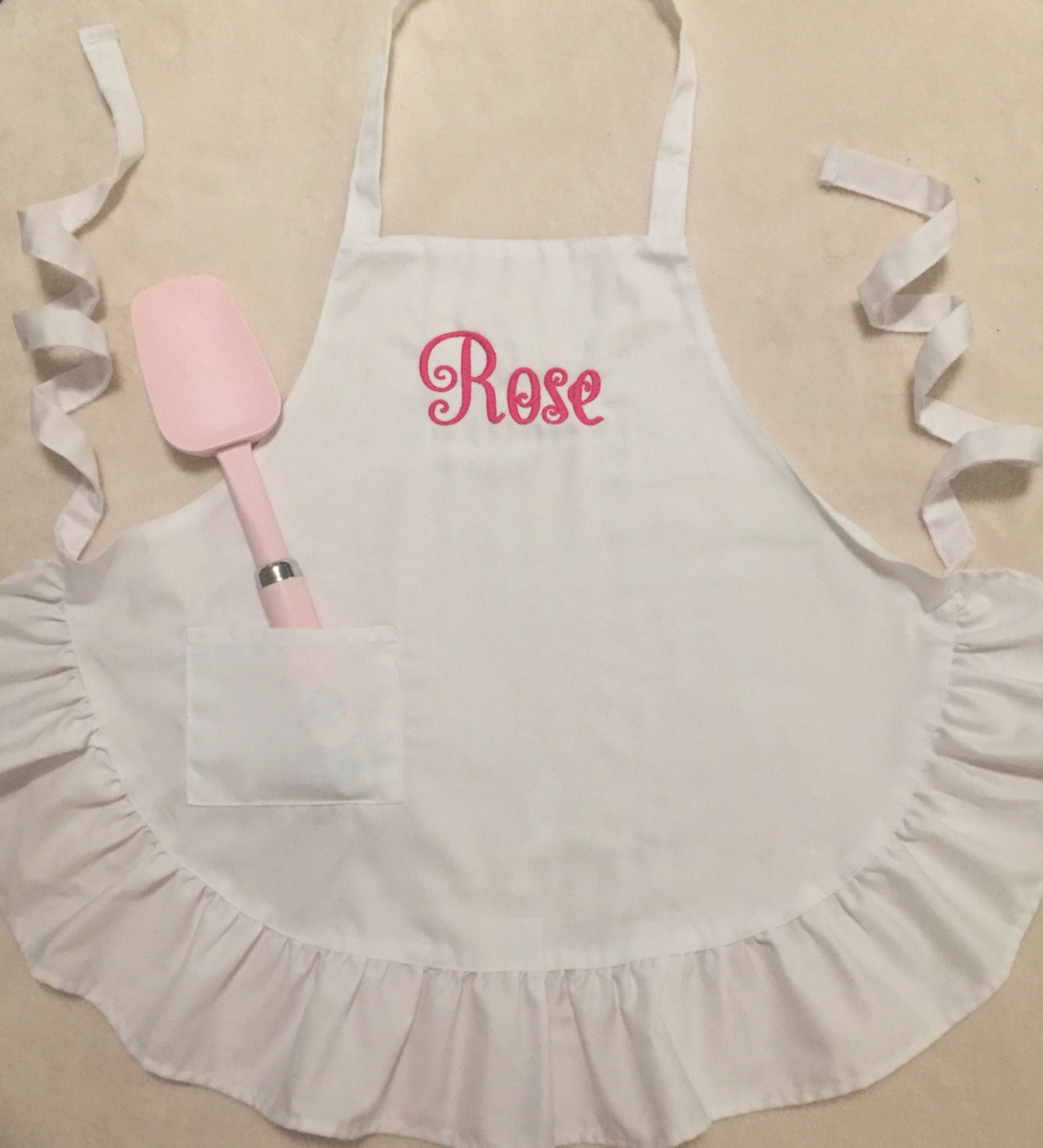 Kids and Adults Monogrammed Cooking Baking Apron Ruffles or - Etsy