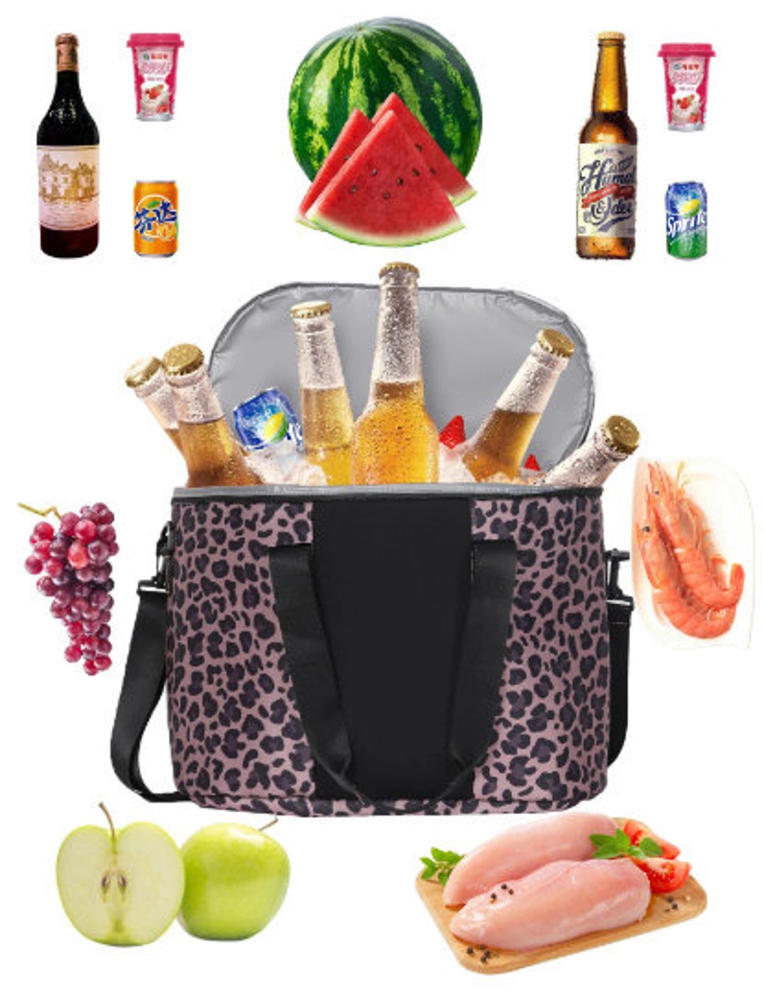 Leopard Monogram Cooler Bag Beach Pool Travel Picnic Personalize ...