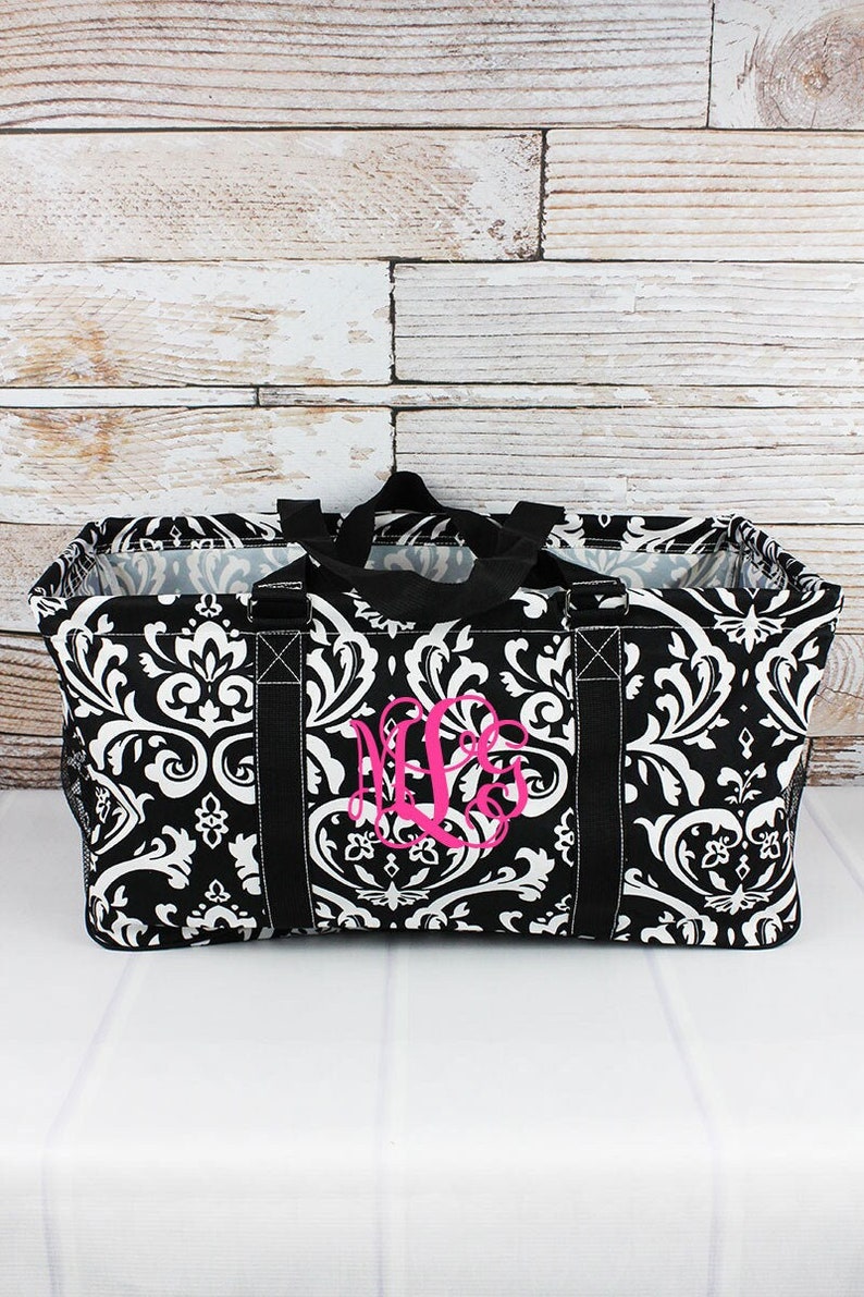 Monogram Large Utility Tote Bag Personalize Custom Name | Etsy