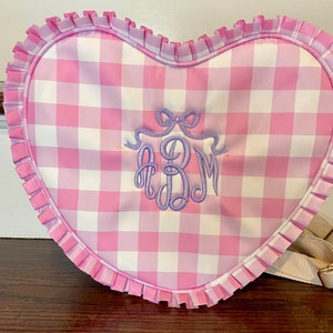 Monogram Heart Shape Backpack Personalize Book Bag Back to School Women ...