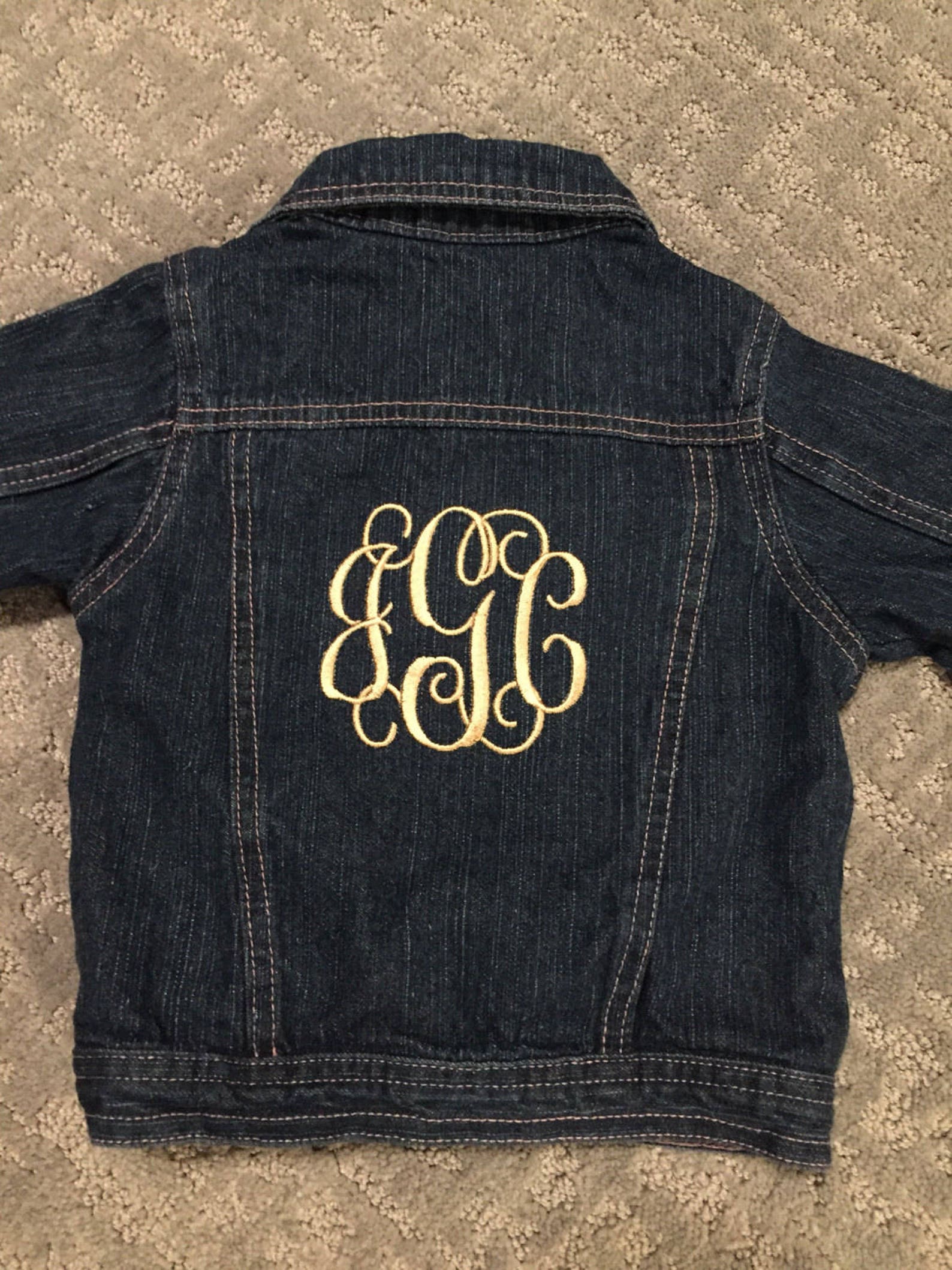 Big Girls Monogrammed Jean Jacket Coat Fall Spring | Etsy