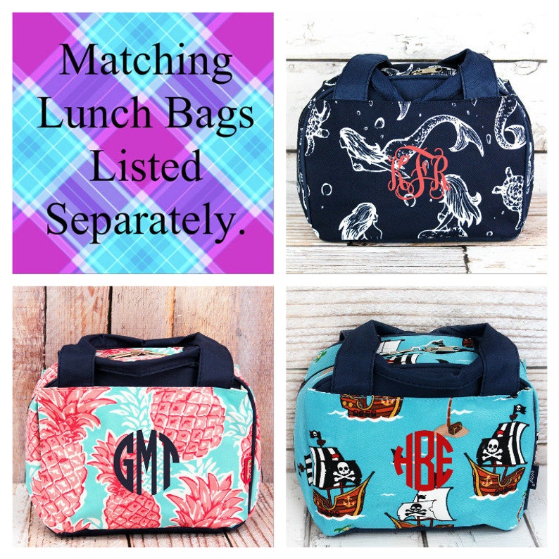 Embroidered Monogram Backpack Large Book Bag Back to School Blue Teal ...