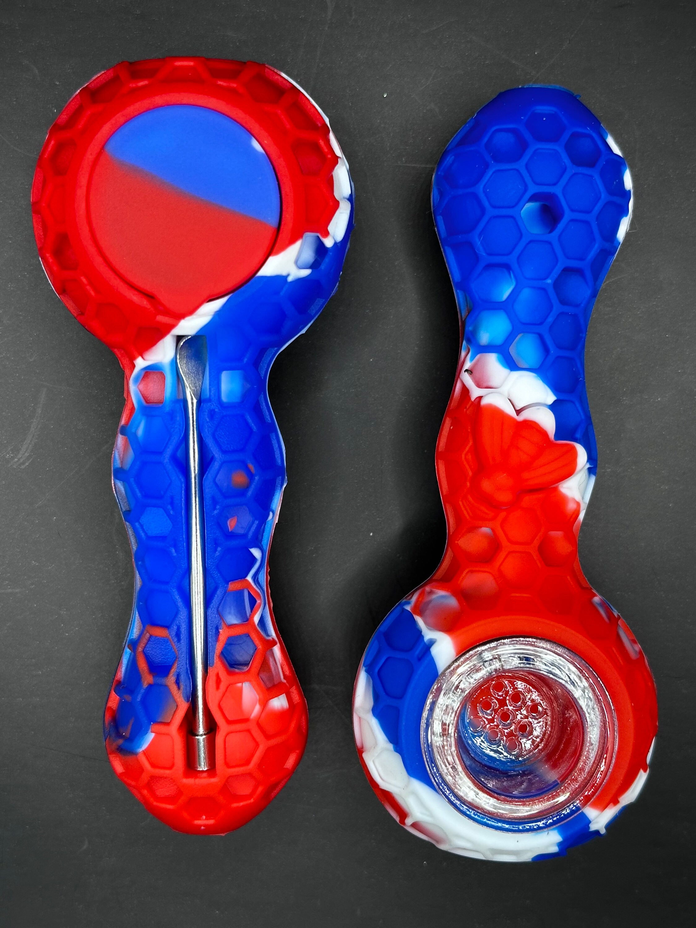 Honeycomb Design Silcone Tobacco Pipe With Glass Insert - Etsy