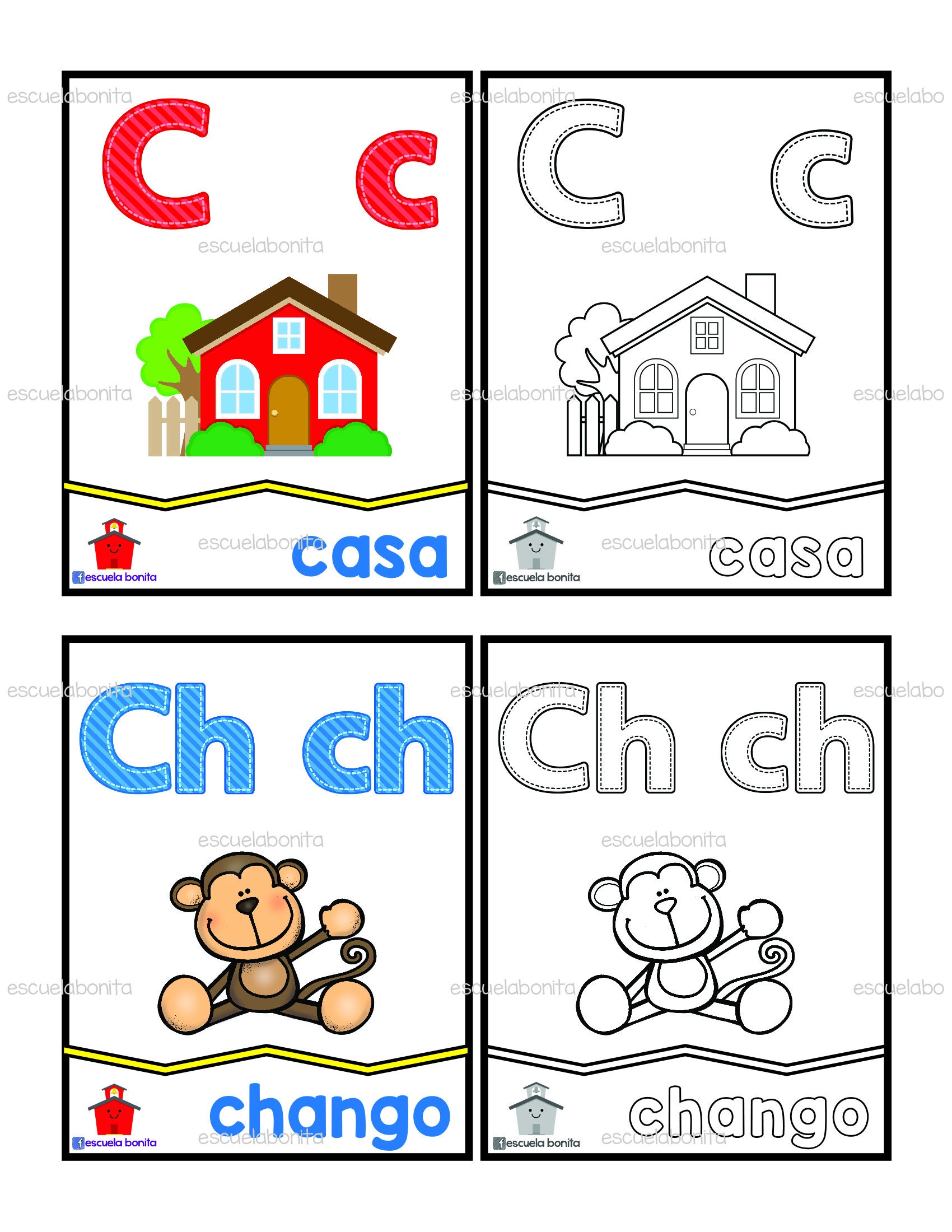 Spanish ABC Wall Cards / Posters Del ABECEDARIO En Español Con Letra ...