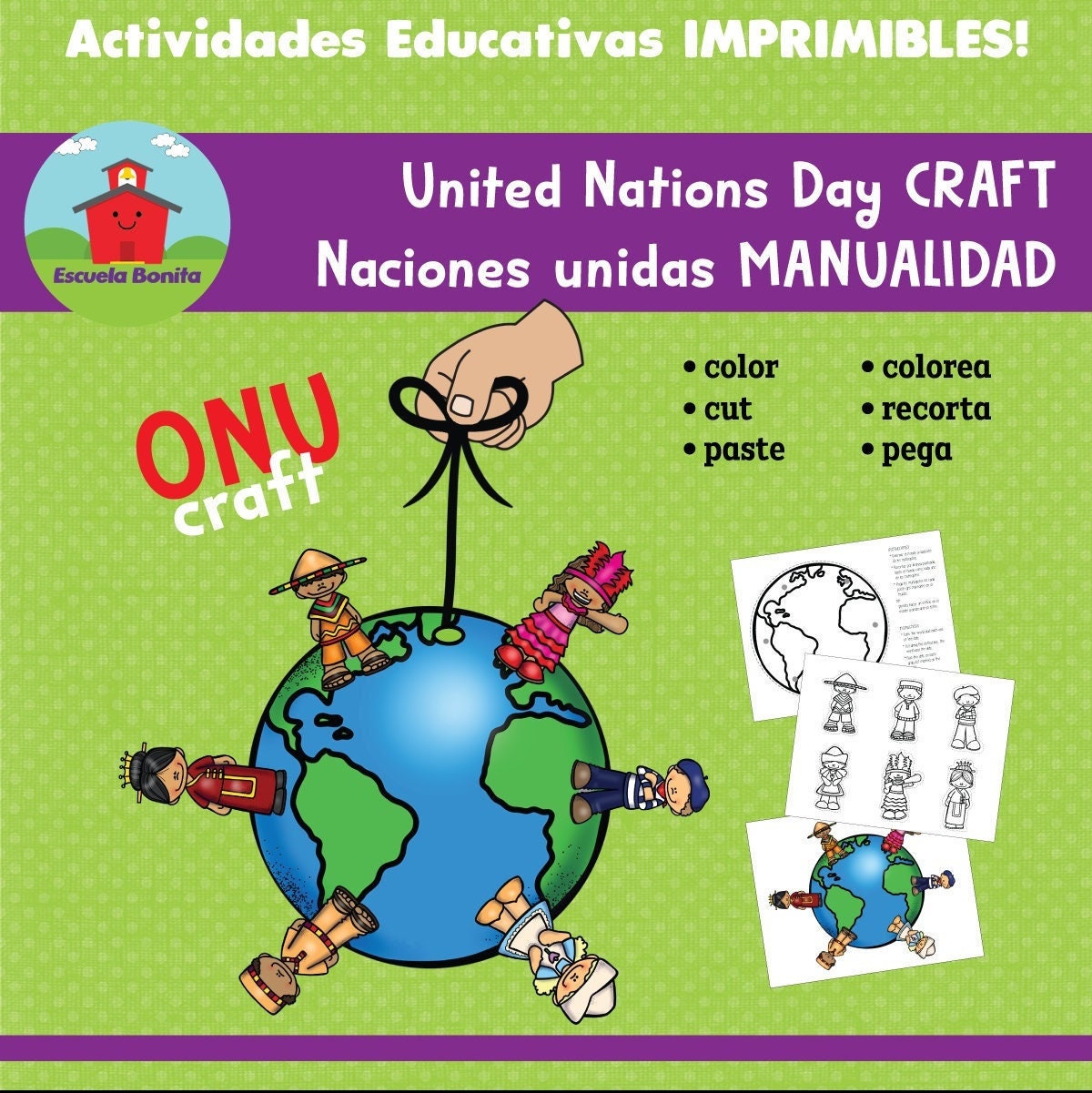 United Nations Day CRAFT / Día De Las Naciones Unidad MANUALIDAD!! ONU ...