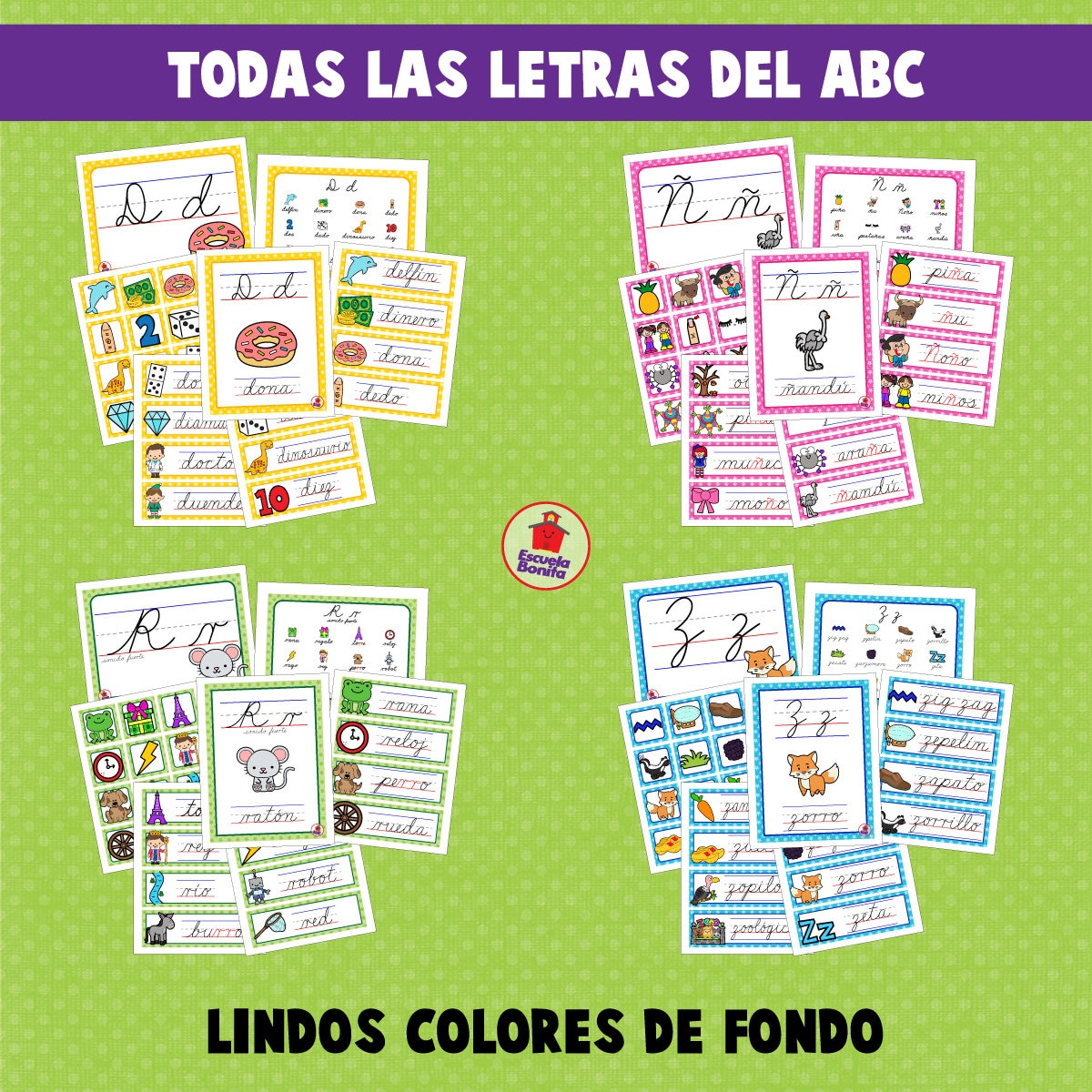 Posters, Carteles Y Tarjetas Del ABECEDARIO En Cursiva / Cursive ...