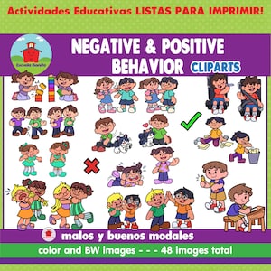 Positive & Negative Behavior CLIPARTS Buenos Y Malos Modales - Etsy