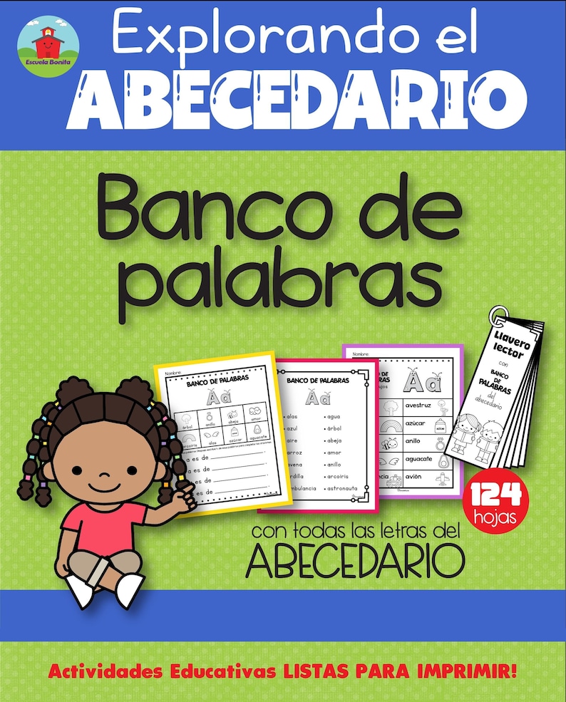 BANCO DE PALABRAS Con El Abecedario / Spanish Word List - Etsy
