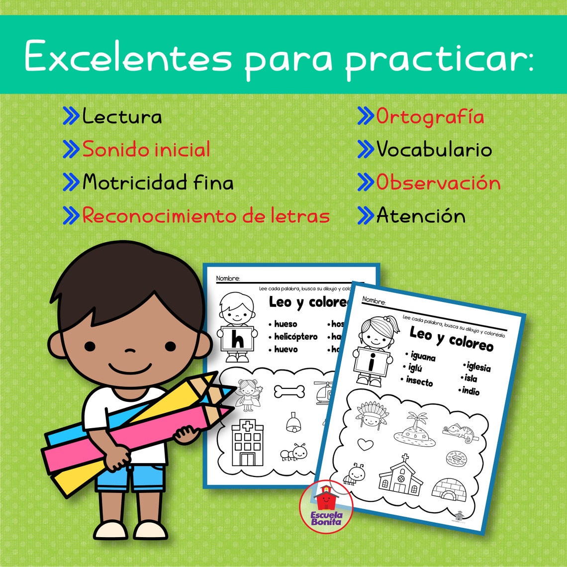 LEO Y COLOREO Con El Abecedario / Spanish Alphabet "read and Color ...