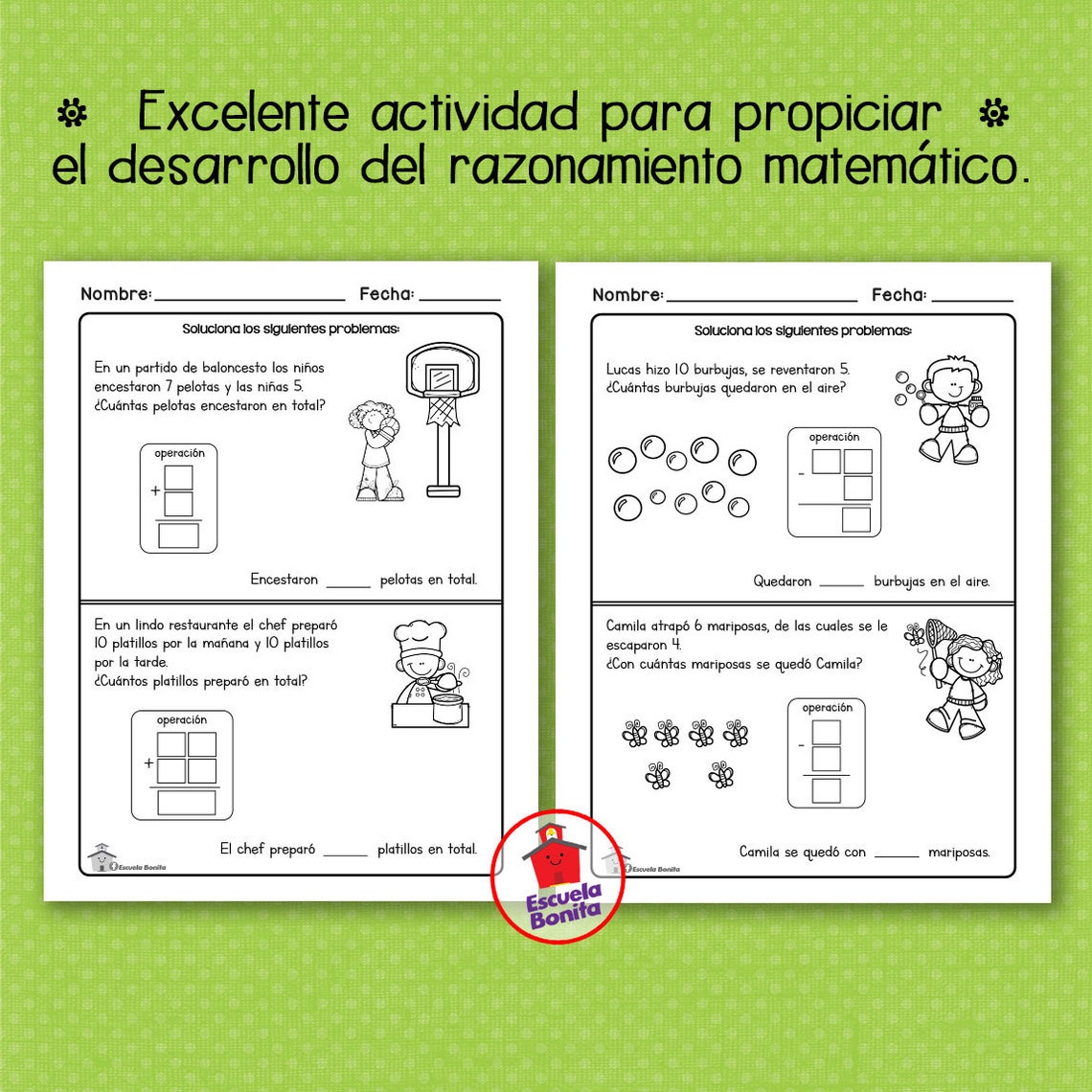 PROBLEMAS De MATEM TICAS Para Los M s Peque os Math Word Etsy