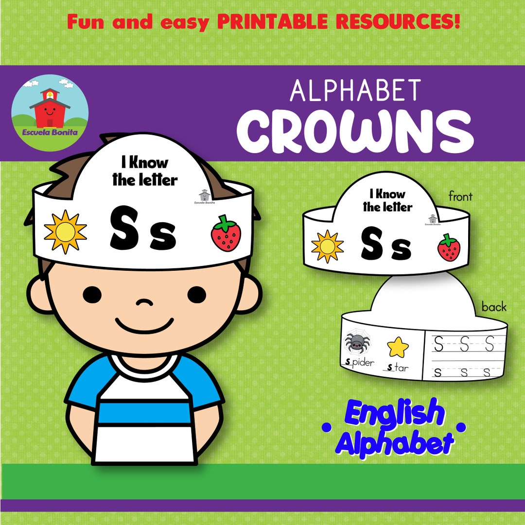 Alphabet Crowns | Alphabet Hats in English - Etsy