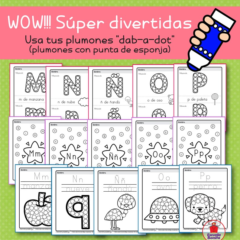 DAB A DOT Con El Abecedario / Spanish Alphabet Dab a Dot Activities - Etsy