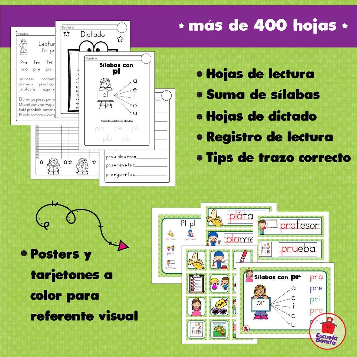 Paquete De Las SÍLABAS TRABADAS En Script - Etsy