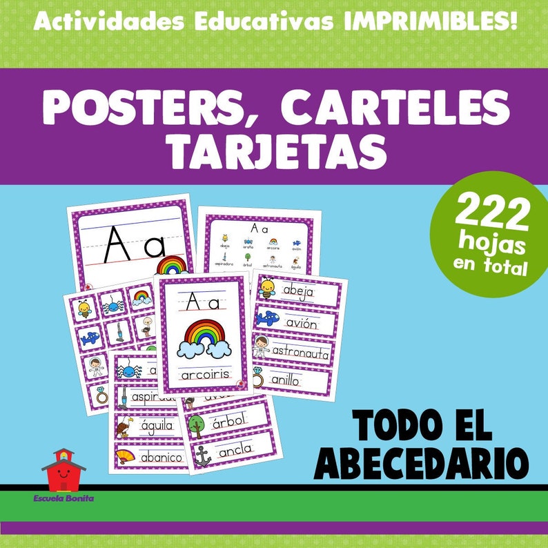 Posters, Carteles Y Tarjetas Del ABECEDARIO En Script / Spanish ...
