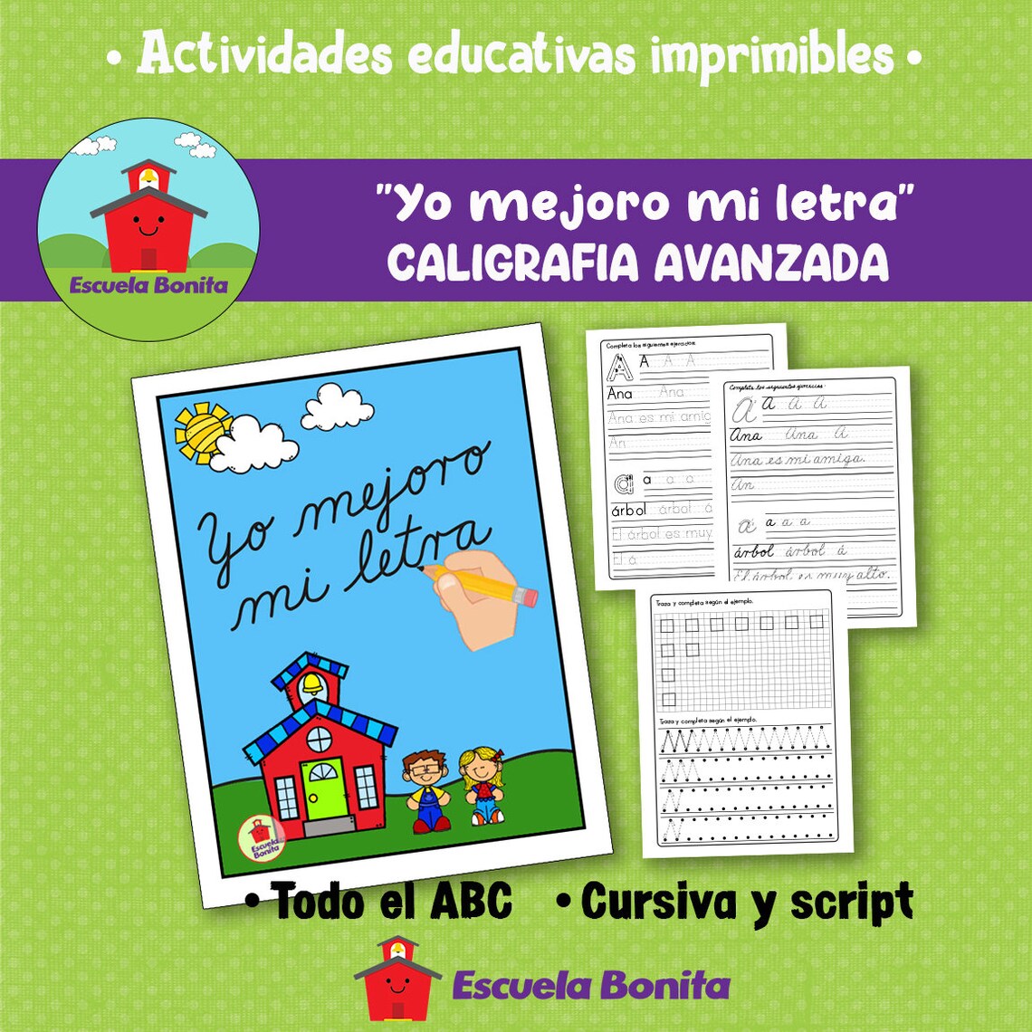 YO MEJORO Mi LETRA! (cursiva, Script, Caligrafía) Cursive Handwriting ...