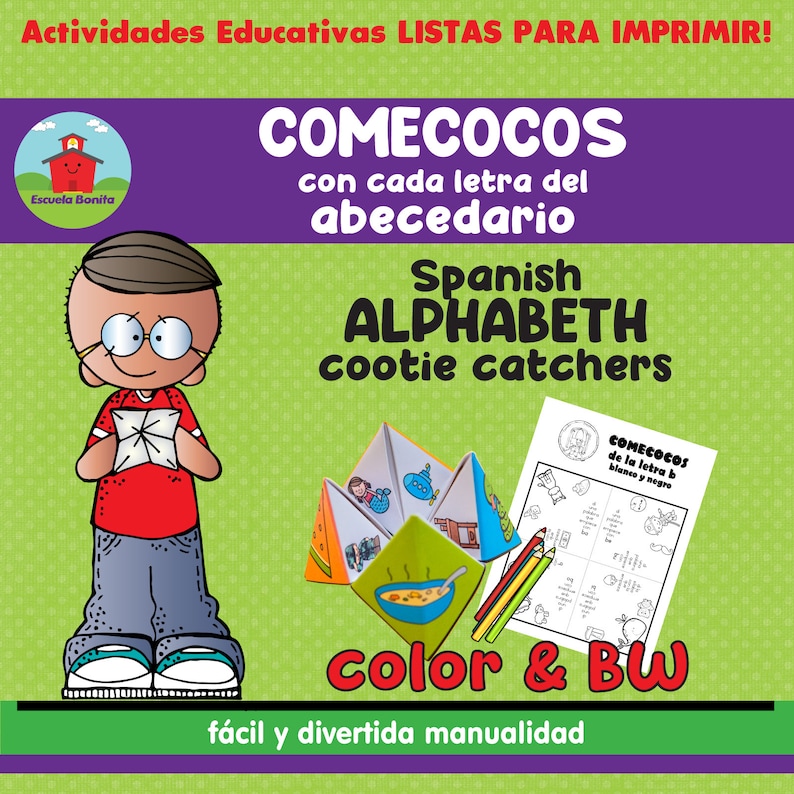 Comecocos De Las Letras Del Abecedario / Spanish Alphabet Cootie ...