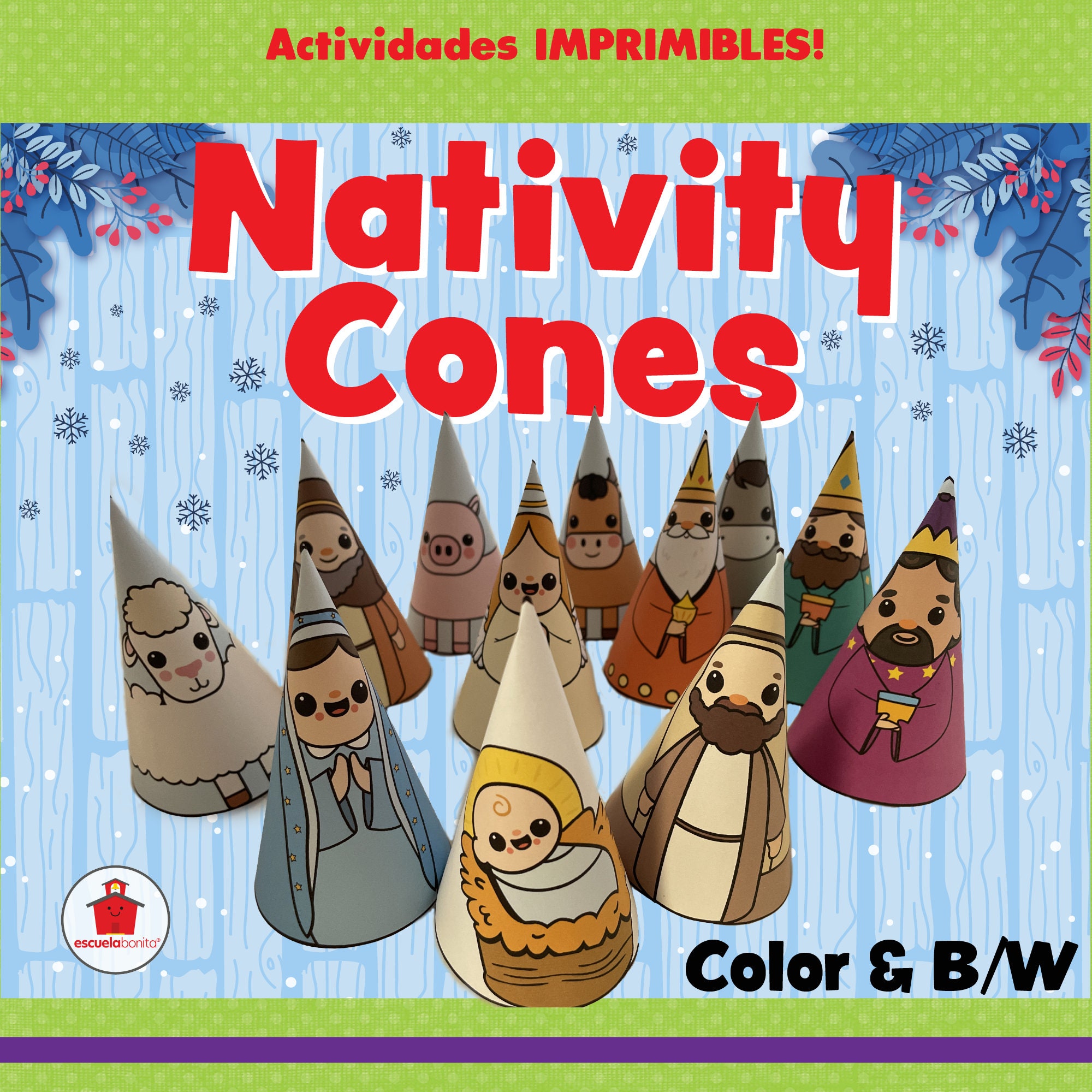 Nativity Cones Craft || Manualidad De Navidad "conos Del Nacimiento" - Etsy