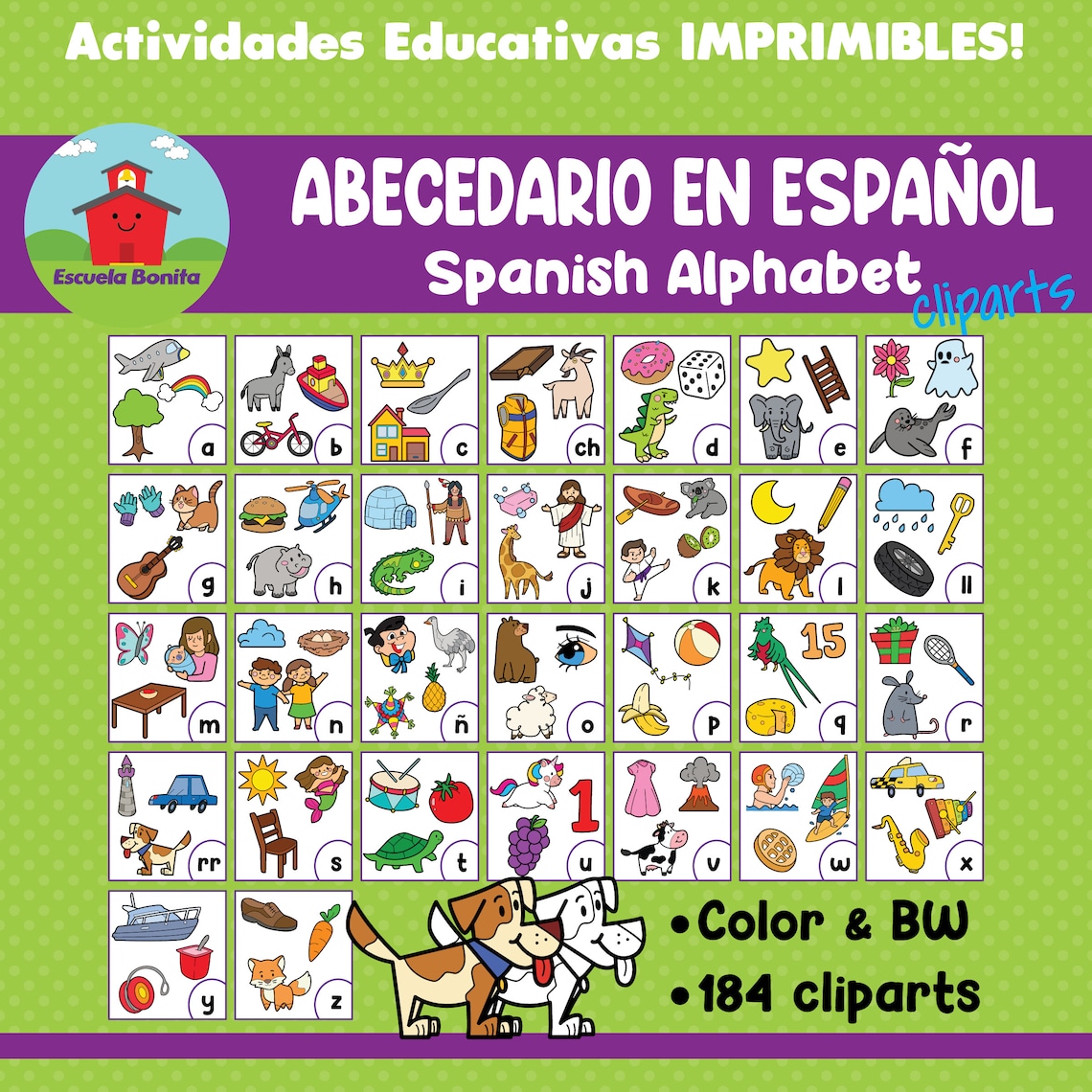 Abecedario En Español // Spanish Alphabet CLIPART - Etsy