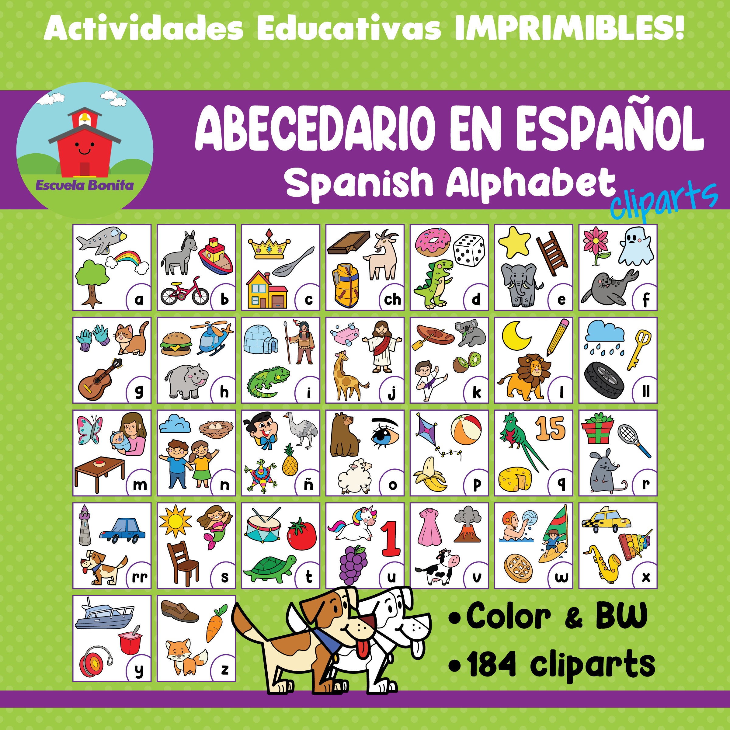 Abecedario En Español // Spanish Alphabet CLIPART - Etsy