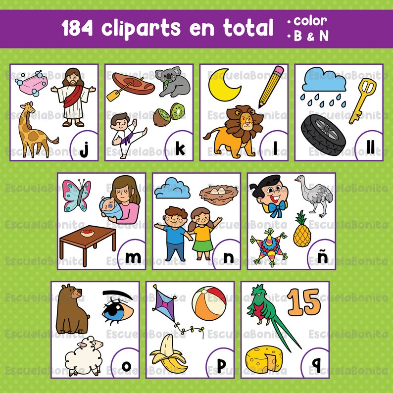 Abecedario En Español // Spanish Alphabet CLIPART - Etsy