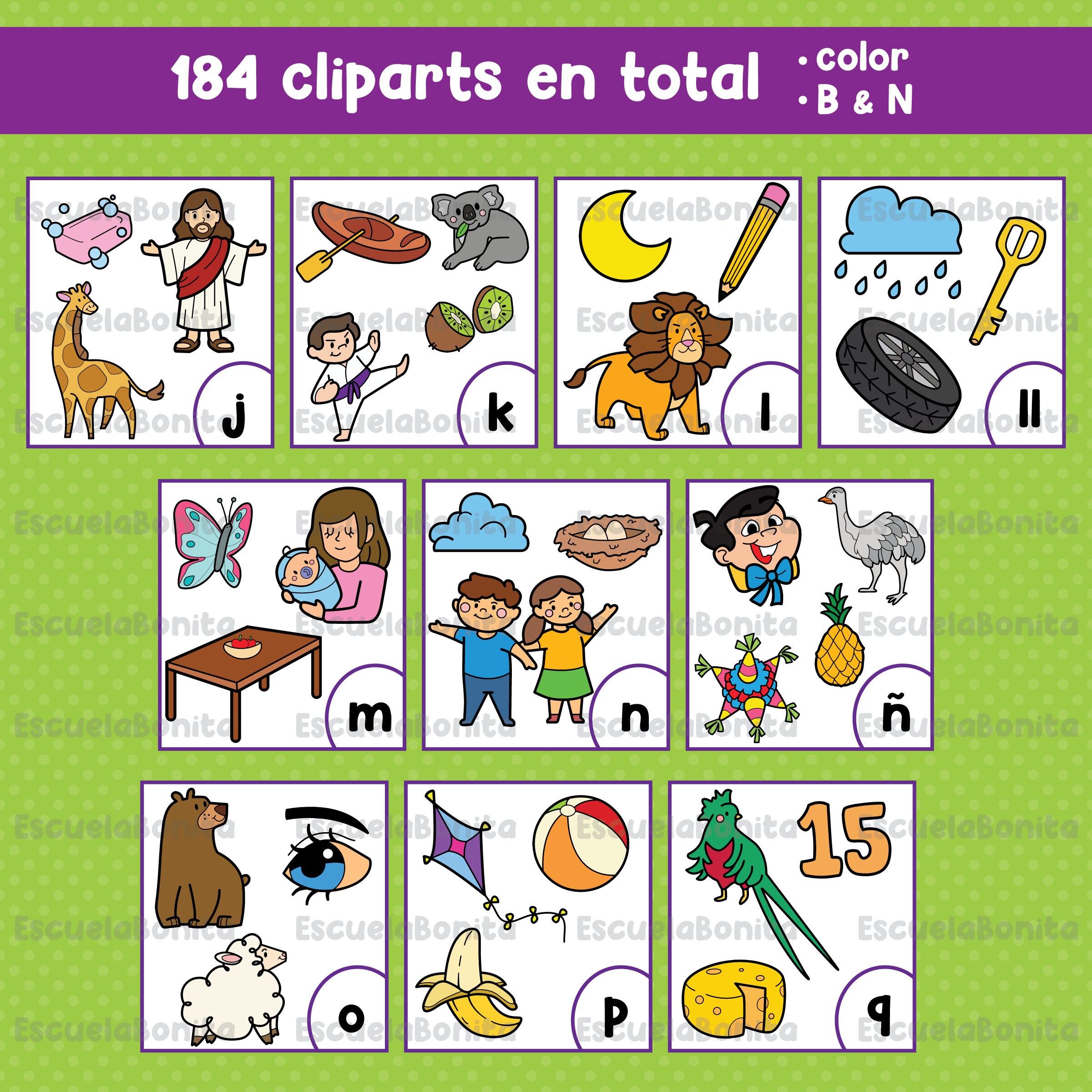 Abecedario En Español // Spanish Alphabet CLIPART - Etsy