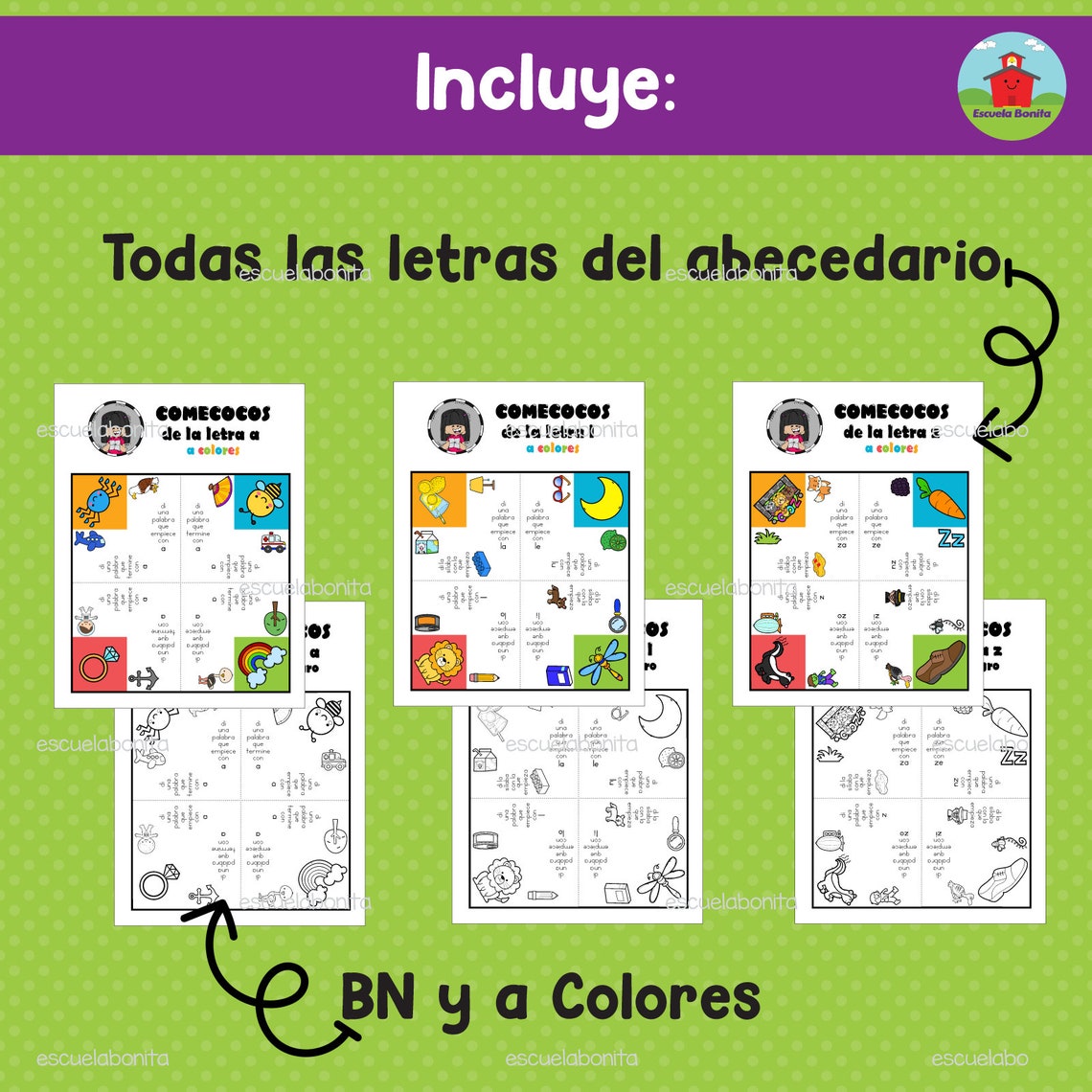 Comecocos De Las Letras Del Abecedario / Spanish Alphabet Cootie ...